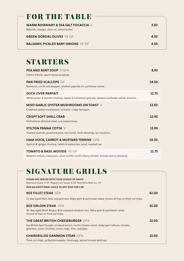 Menus 2026 - Crewe Hall in Crewe | TheFork
