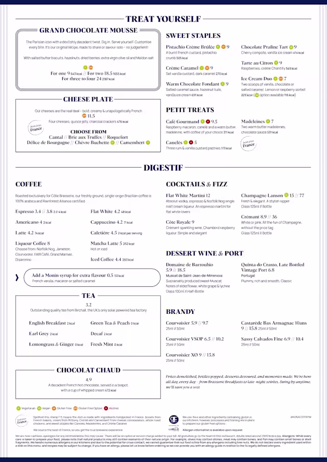 Menus 2026 - Cote Brasserie - Cardiff Bay in Cardiff | TheFork