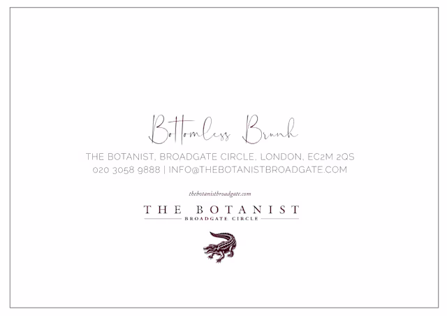 Menus 2026 - The Botanist Broadgate Circle in London | TheFork