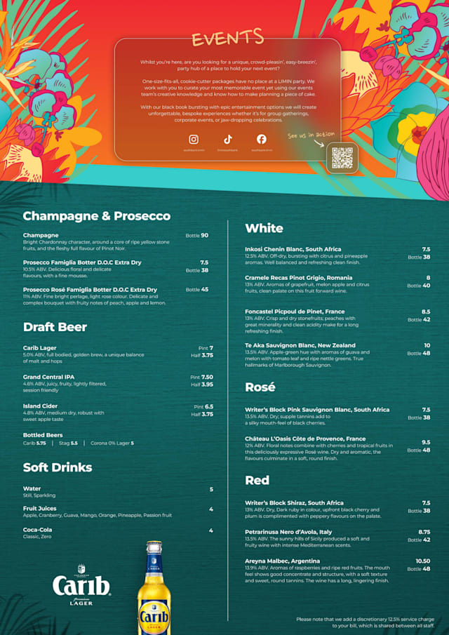Menus 2025 - LIMIN SOUTHBANK in London | TheFork