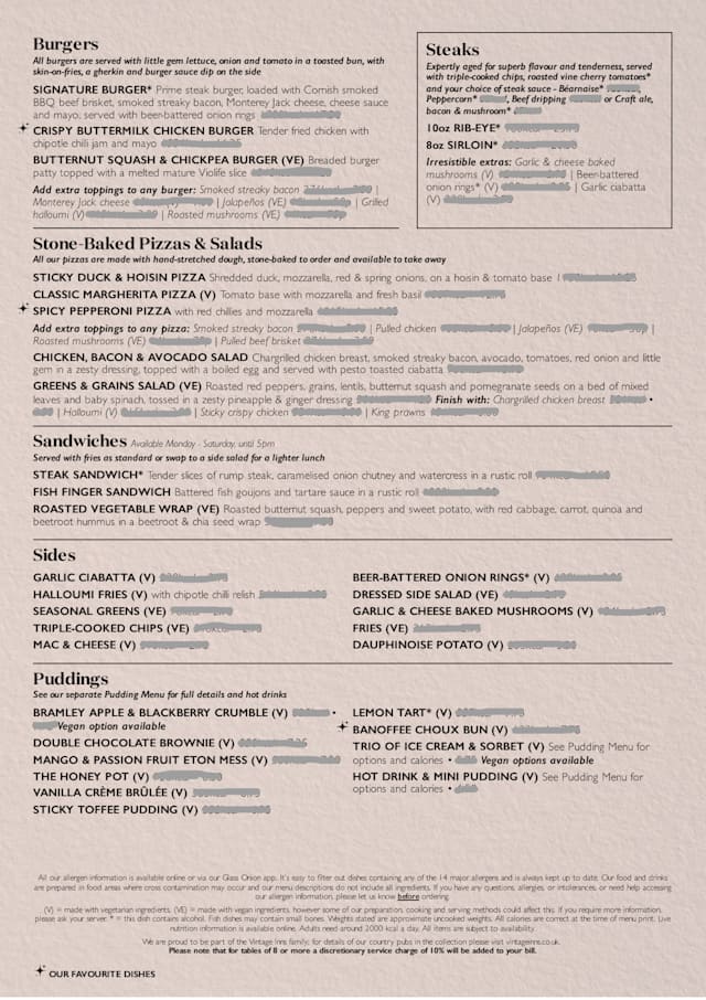 Menus 2026 - The Dormouse in York | TheFork