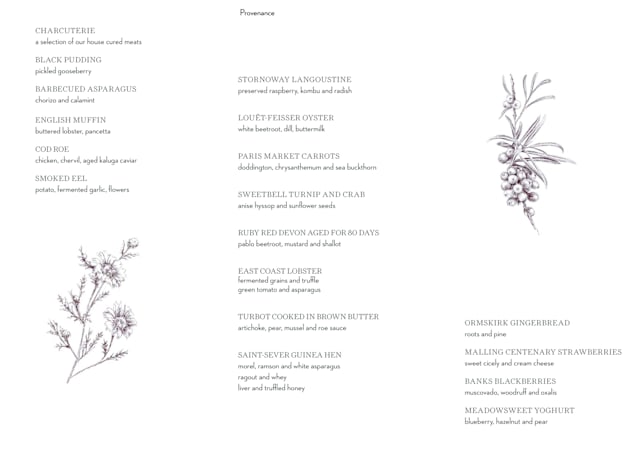 Menus 2025 - Moor Hall in Aughton | TheFork