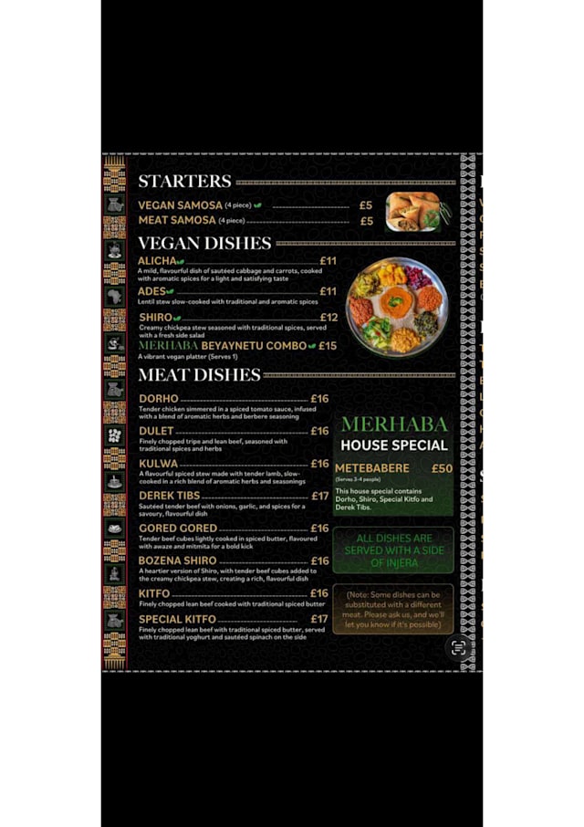 Menu 2026 - Merhaba Restaurant & Bar em Londres | TheFork