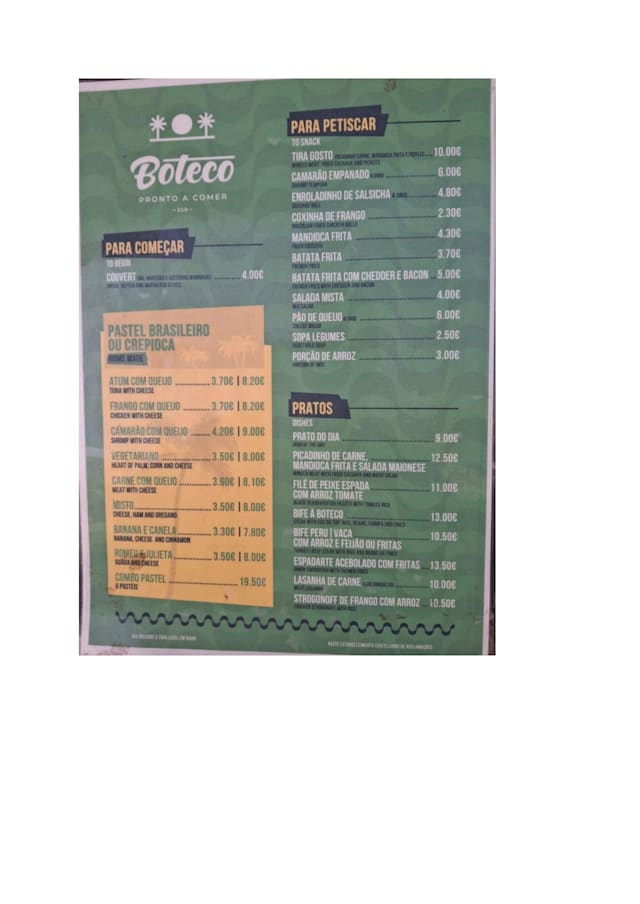 Carte et Menus 2025 - BOTECO à Sesimbra | TheFork