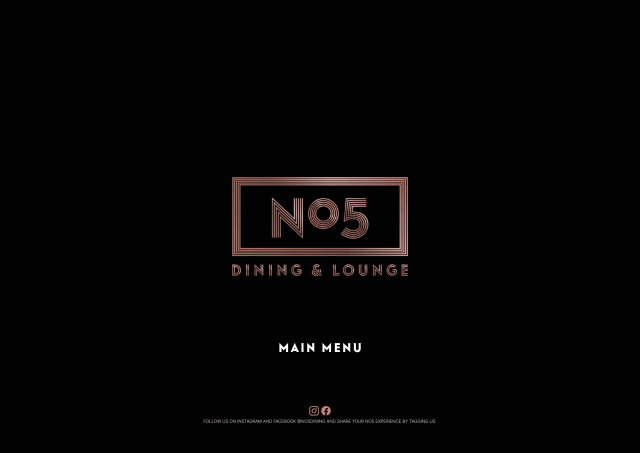 Menus 2025 - No 5 Dining & Lounge in London | TheFork