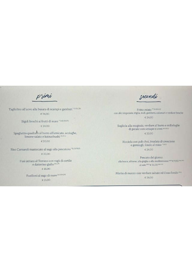 Menu 2026 - Vela Rossa in Monfalcone | TheFork