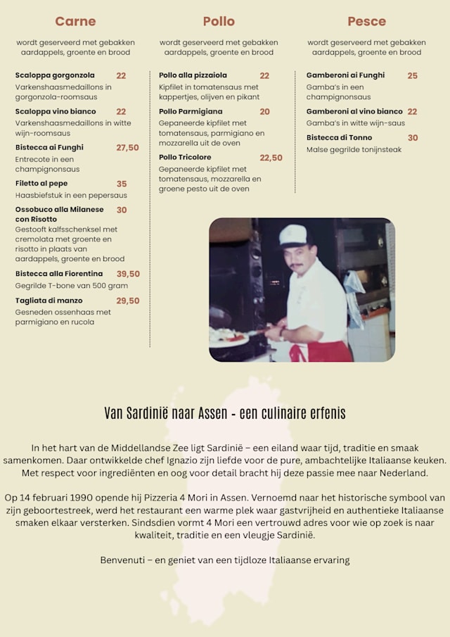 Carte et Menus 2026 - Il Nuovo 4Mori à Assen | TheFork