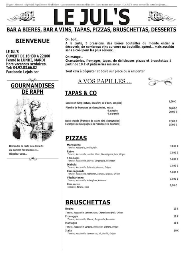 Menu 2026 - Le Jul’s in Allos | TheFork