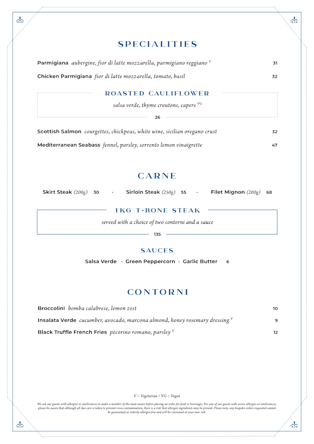 Menus 2026 - LAVO in London | TheFork