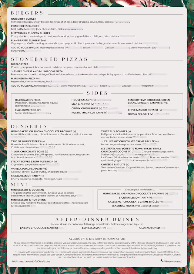 Menus 2026 - The Tudor Rose in Coulsdon | TheFork