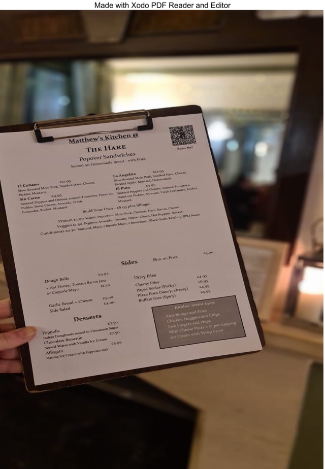 Menus 2025 - The Hare at Blean in Canterbury | TheFork