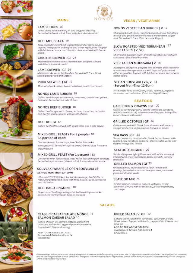 Menus 2026 - Nonos in London | TheFork