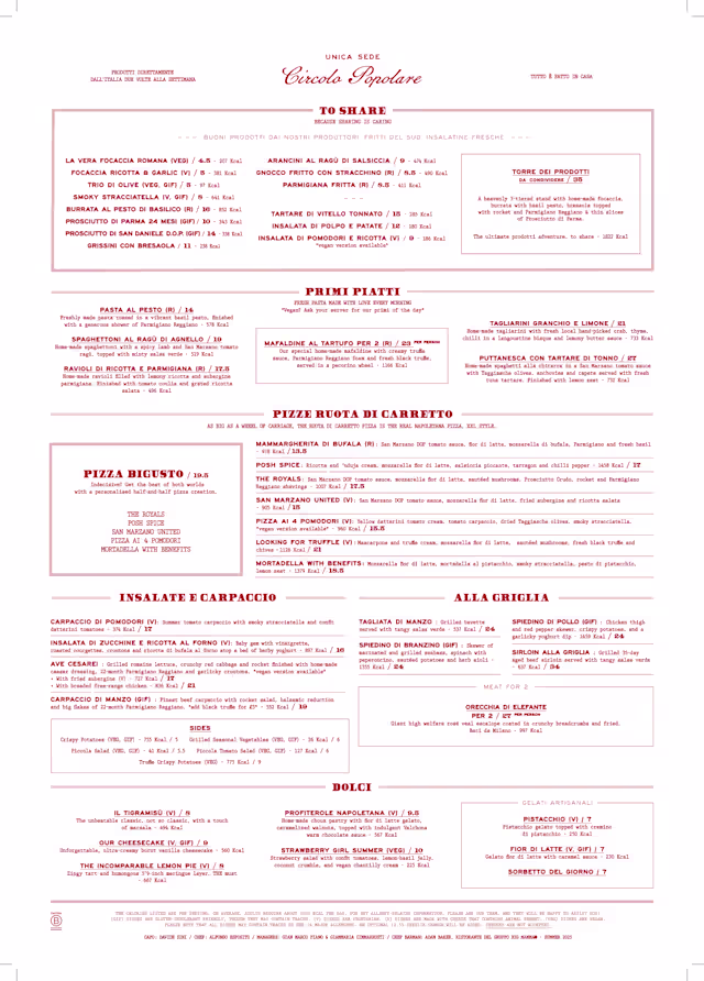 Menù completo e carta 2026 - Circolo Popolare Manchester a Manchester ...